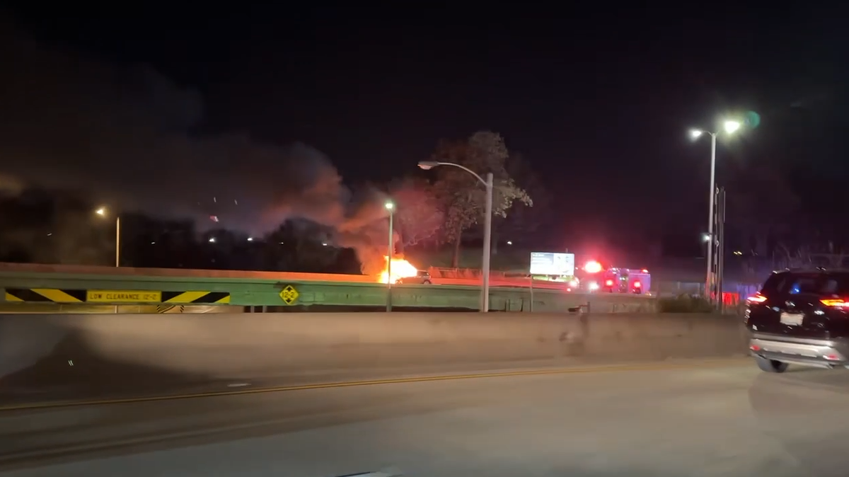 I-94 eastbound reopens near American Family Field after crash, car fire