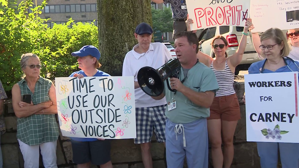 Protest pushes against Steward's plan to close Carney Hospital