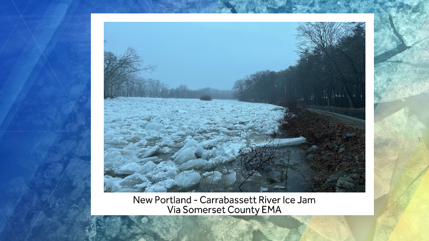 Risk for ice jam flooding continues in Maine all week