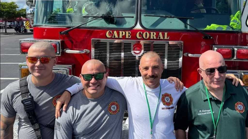 Cape Coral firefighters shave heads to support kids