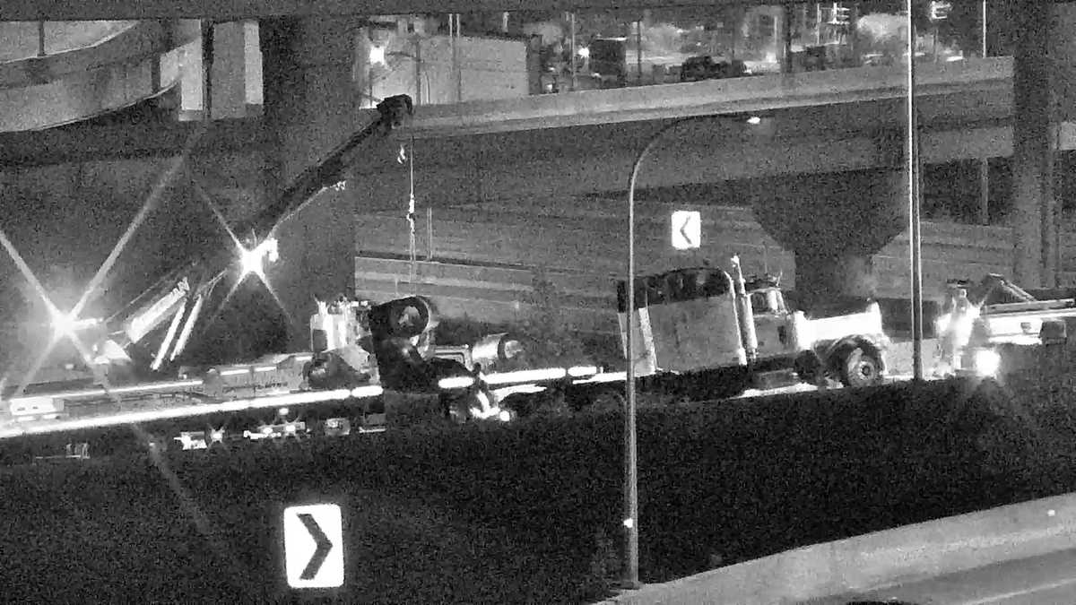 TRAFFIC: Ramp reopens after semi overturns in Spaghetti Junction