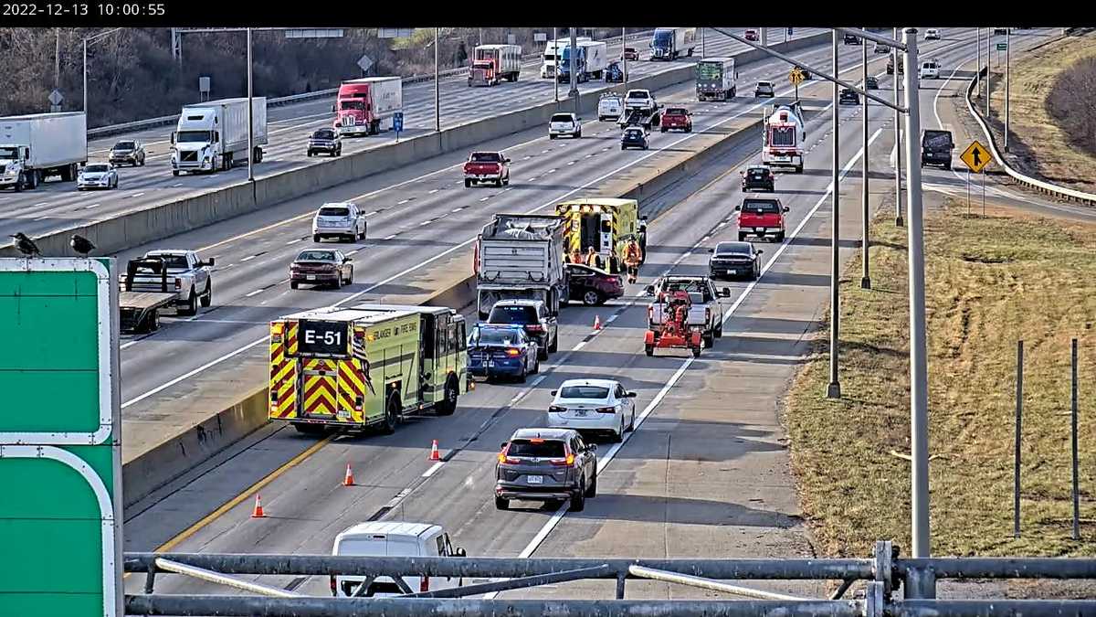 One lane is blocked on the interstate in Erlanger due to a crash
