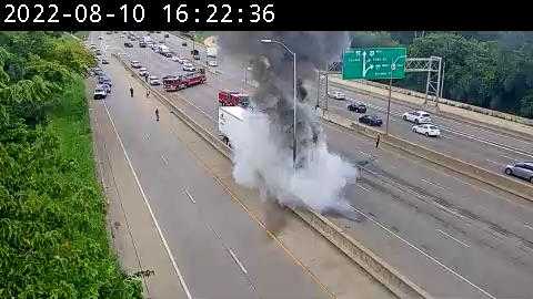 Crews extinguished a vehicle fire on I-71/75 in Covington