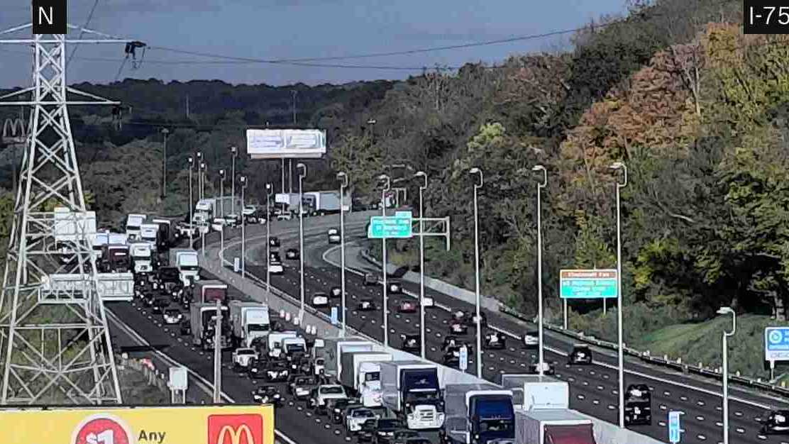 Police are on scene of a crash blocking lanes along I-75