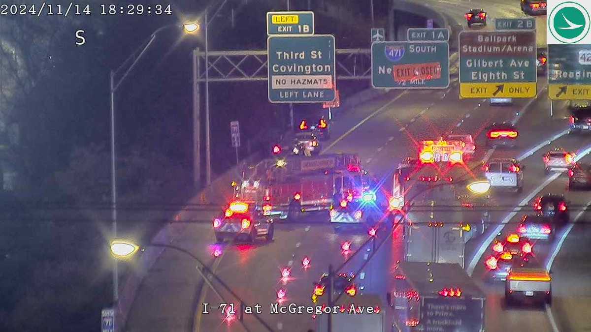 Crash partially blocking traffic on I-71 near Exit 2A