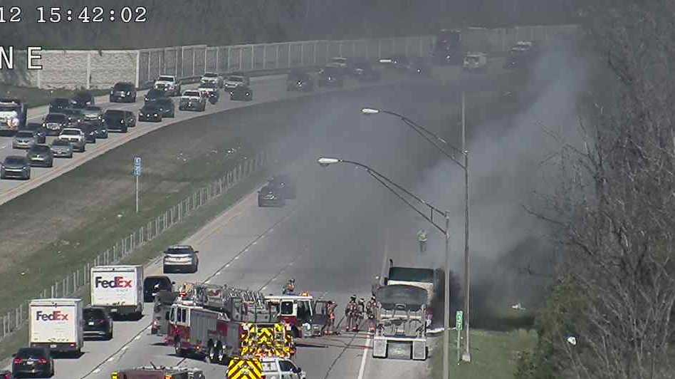 Firefighters on scene of vehicle fire on I-275 in Forest Park