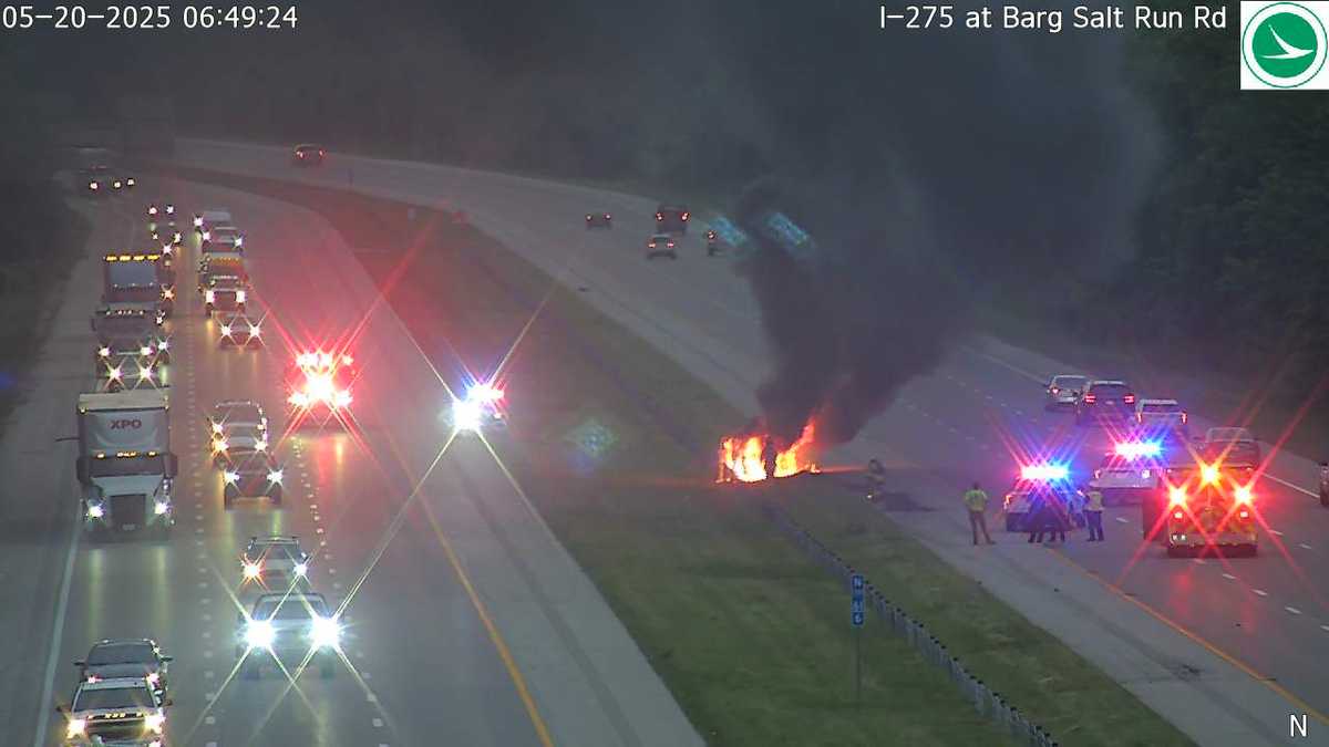 Vehicle fire reported on I-275 northbound causing traffic delays in ...