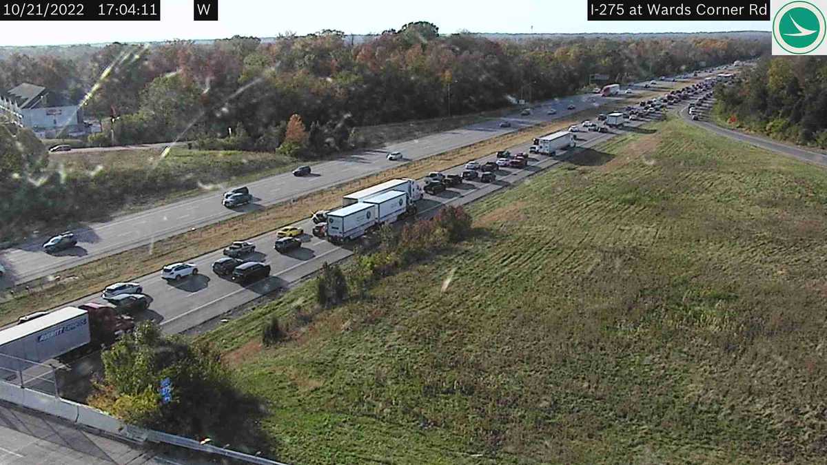 A crash is causing delays along west I-275 in Loveland