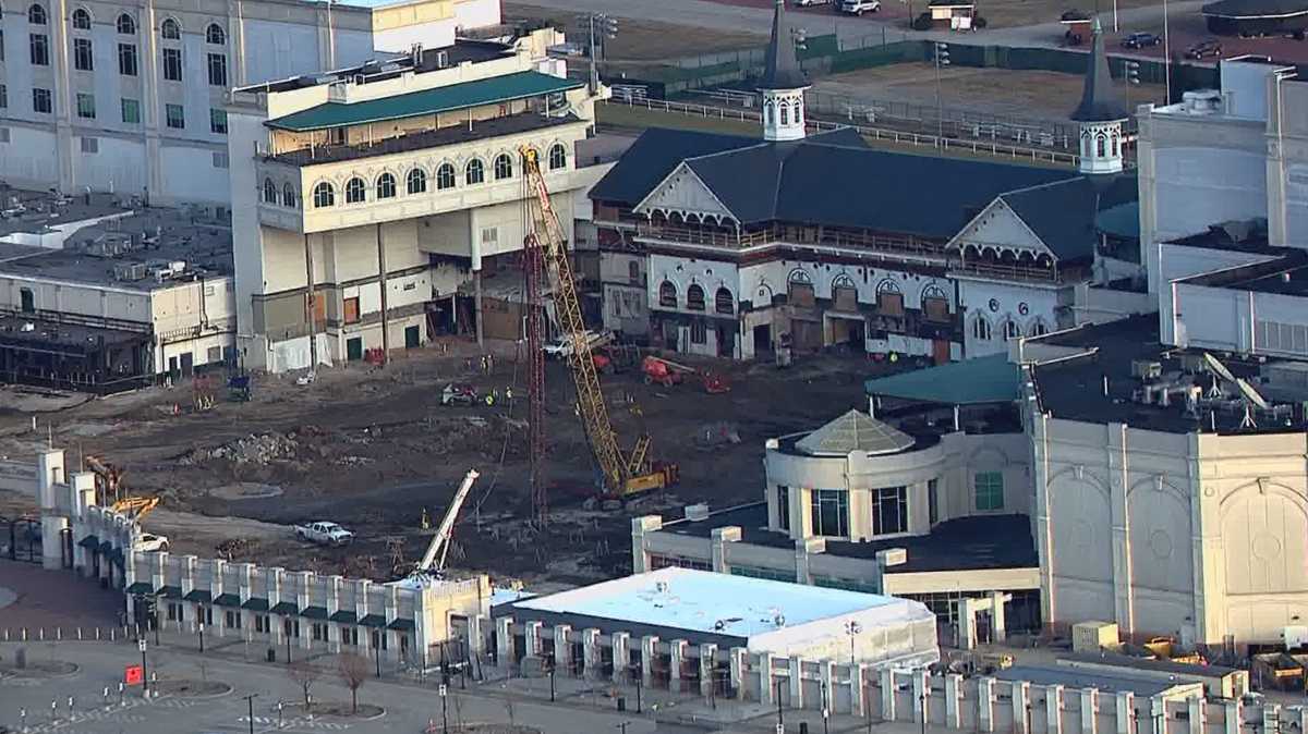 AERIALS: Churchill Downs paddock area completely gutted for renovations AERIALS: Churchill Downs paddock area completely gutted for renovations