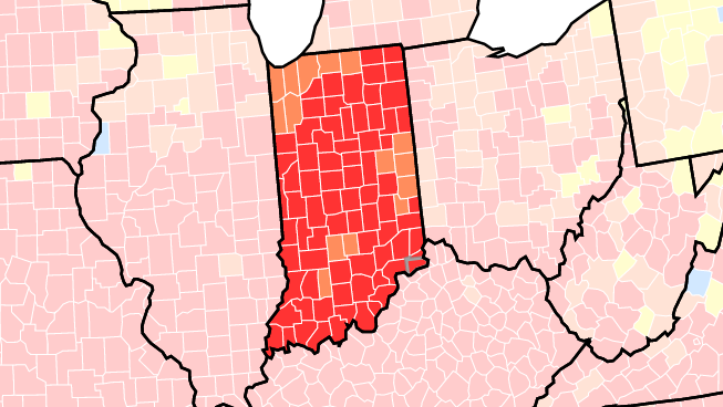 CDC: All of Indiana's 92 counties listed as 'high' or 'substantial ...