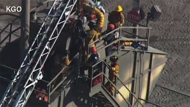 Crew rescues man who was stuck in cement mixer for hours