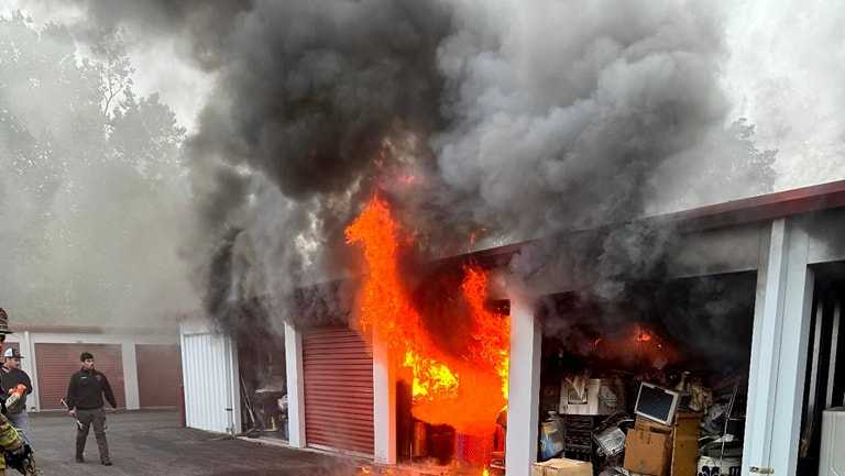 PHOTOS: Flames engulf multiple storage units in Franklin County, Pa.