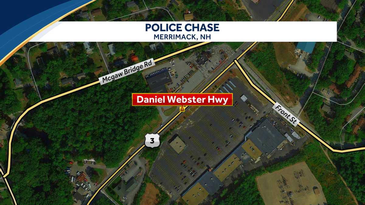 Merrimack, New Hampshire police find car after chase