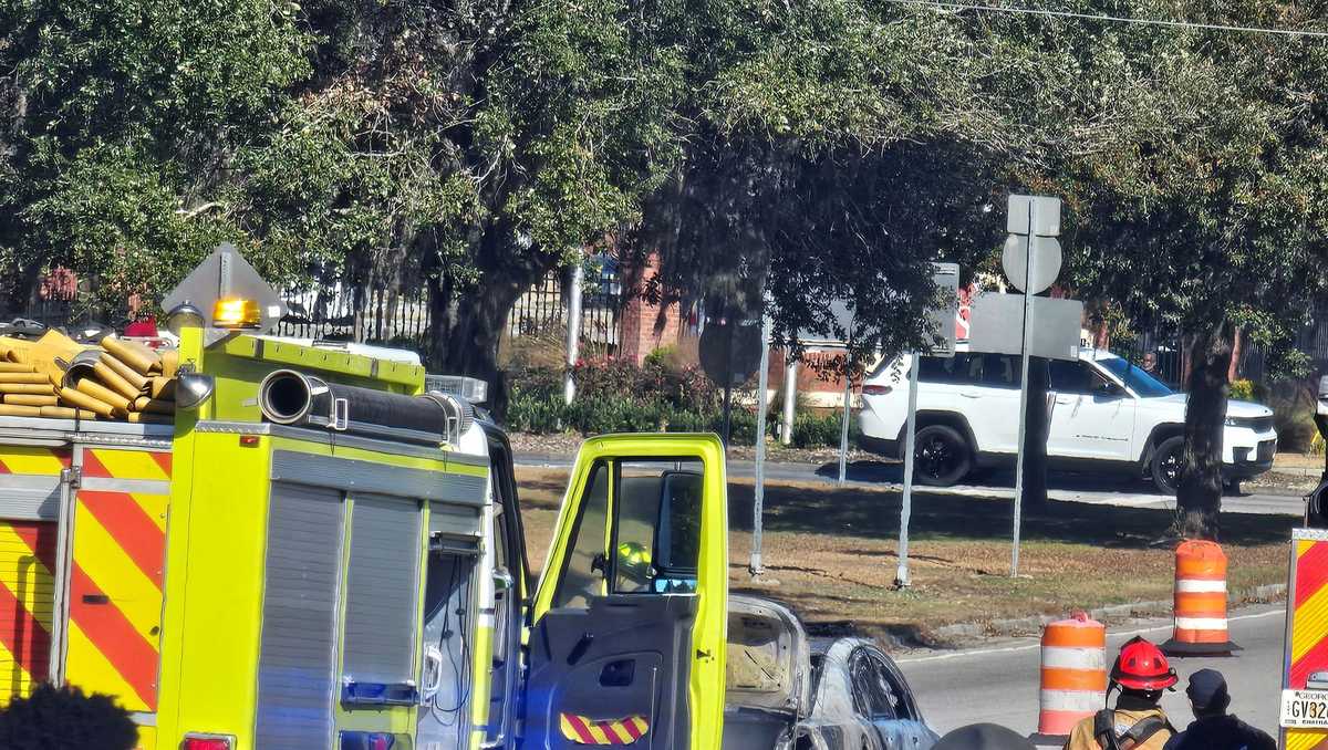 Blazing Scene on Chatham Parkway: Emergency crews battle CCPD car fire