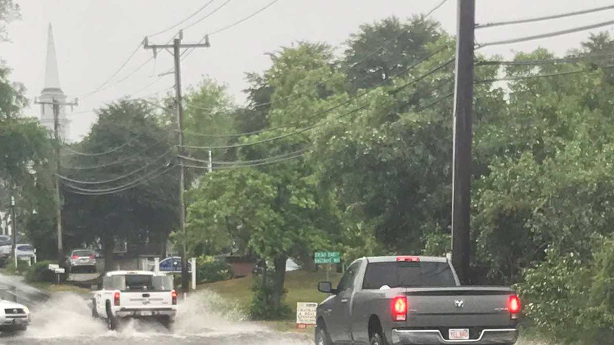 Heavy rain brings street flooding to Cape Cod