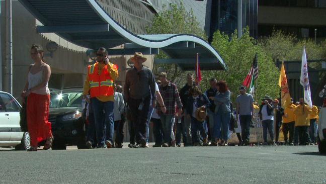 Hundreds march to honor Cesar Chavez