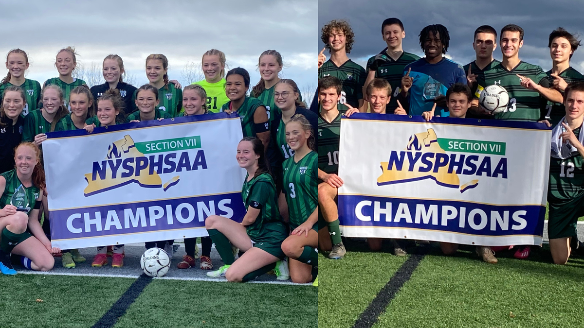 Chazy High School boys' and girls' soccer teams repeat as sectional champs