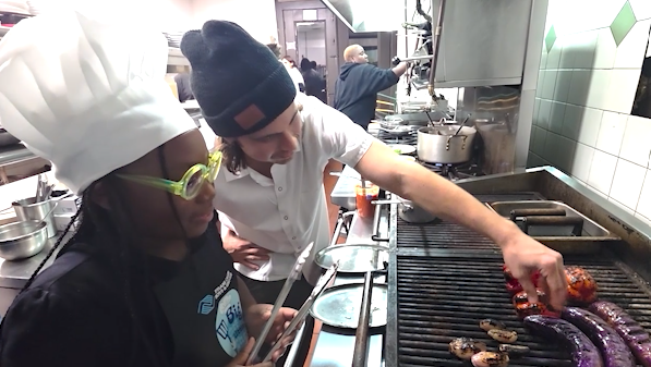 Little Chef Kerrington Williams learning the ropes from the Big Chef at ...