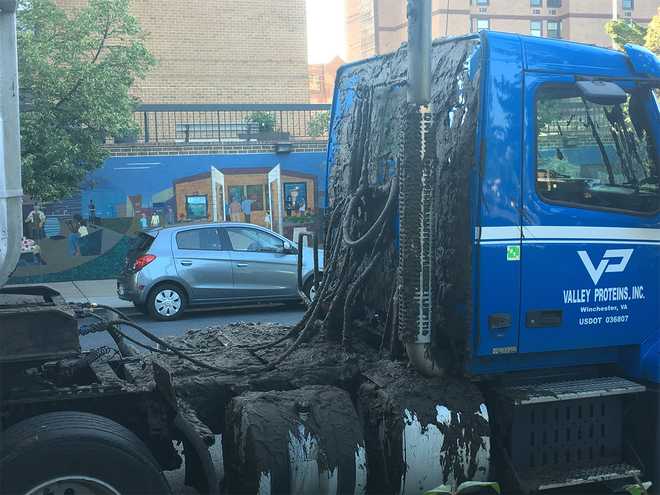 Chicken sludge sloshes onto Lancaster streets Chicken sludge sloshes onto Lancaster streets