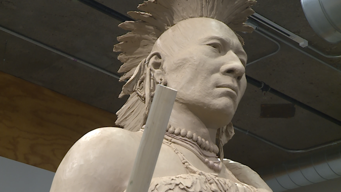 Sculpture honoring Omaha Tribe Chief unveiled Wednesday afternoon