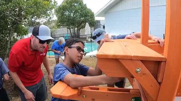 Roc Solid Foundation builds playset for Orange County 9-year-old boy ...