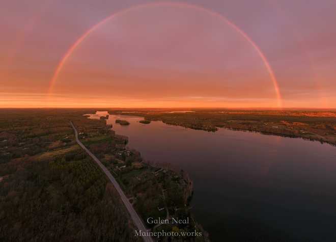 What a beautiful morning! Sunrise, rainbows dazzle Maine