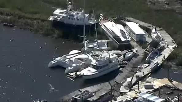 Aerial video shows destruction off Georgia coast