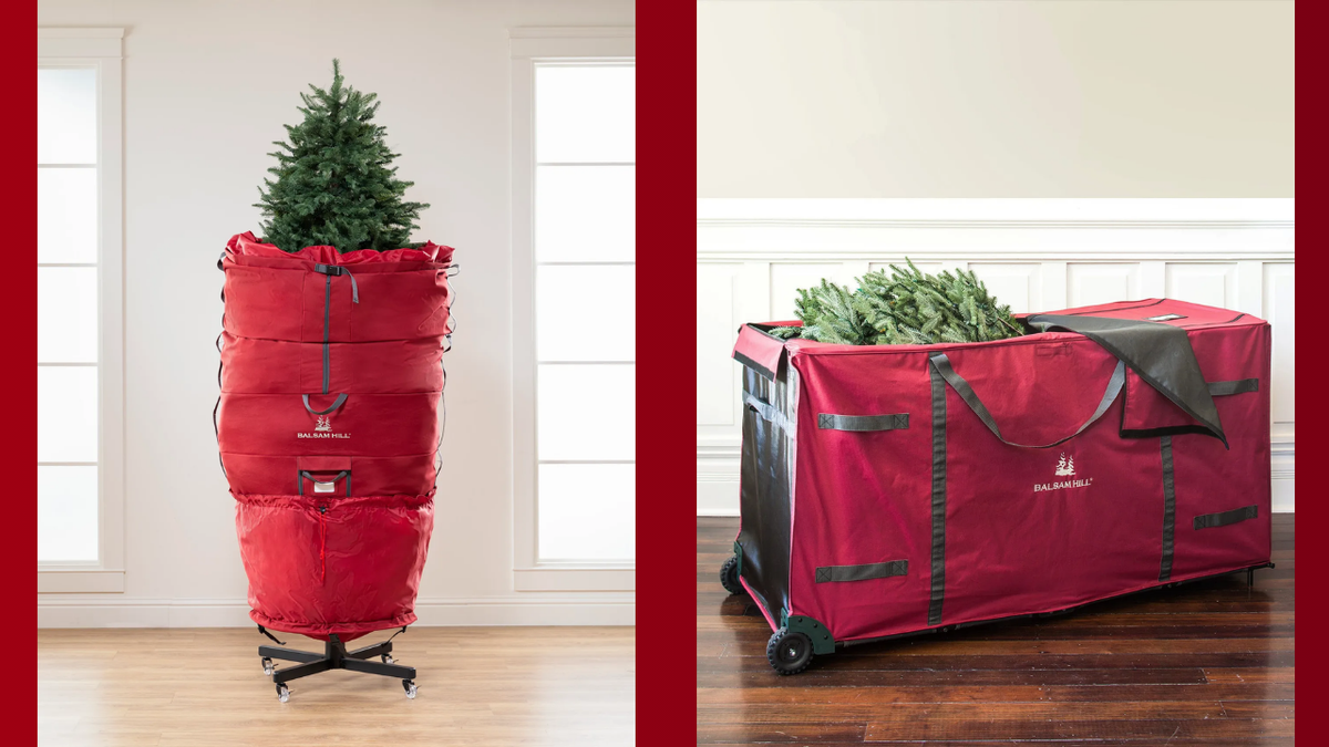 Christmas tree storage bag options from Amazon, Balsam Hill