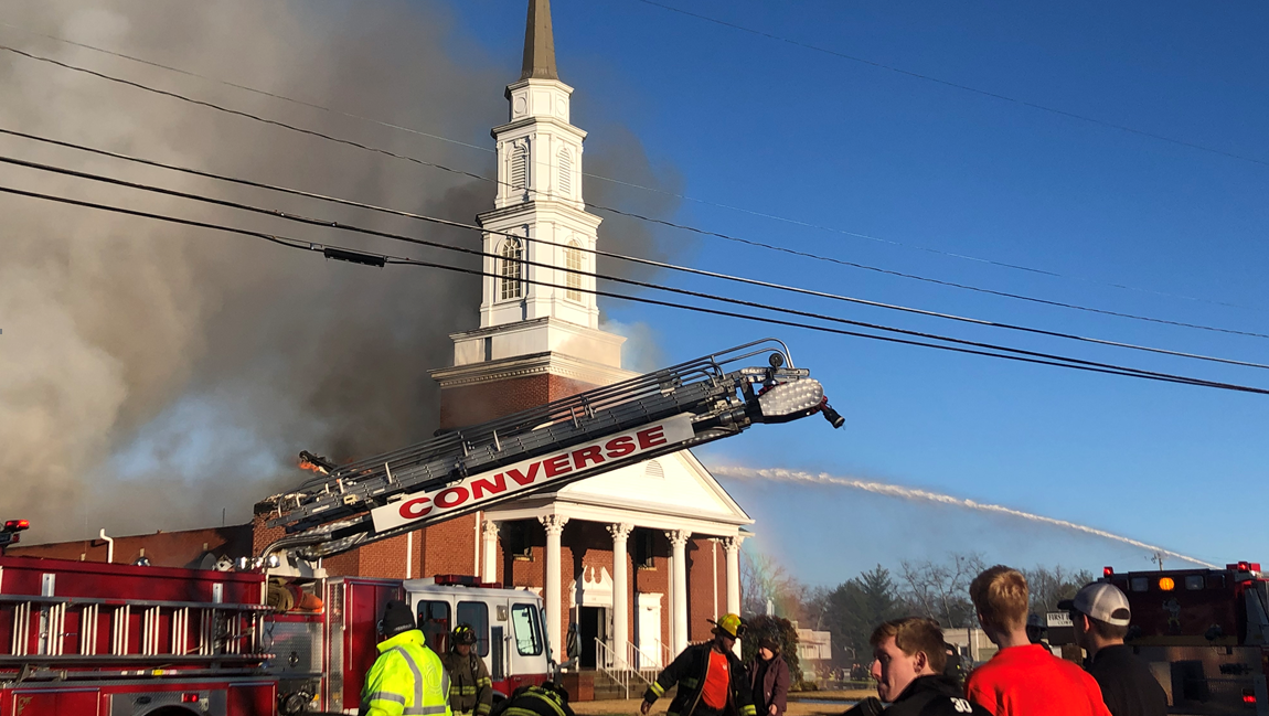 Massive fire reported at Upstate church