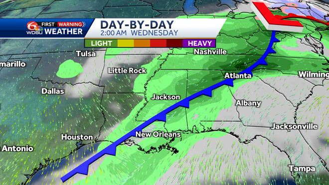 New Orleans Easter forecast weather high low temp rain chances