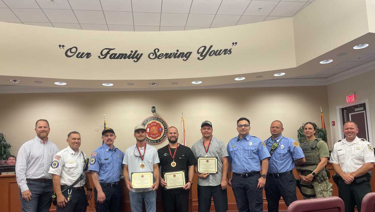 Three men recognized as heroes for saving Florida marine deputy's life ...