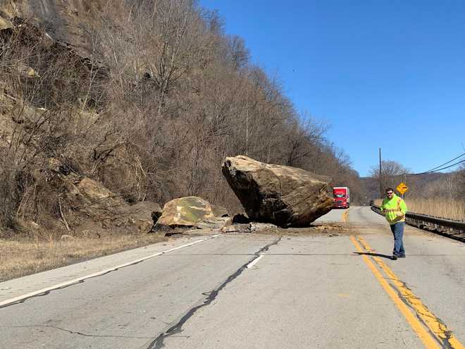 Massive boulder leads to shutdown of Route 837