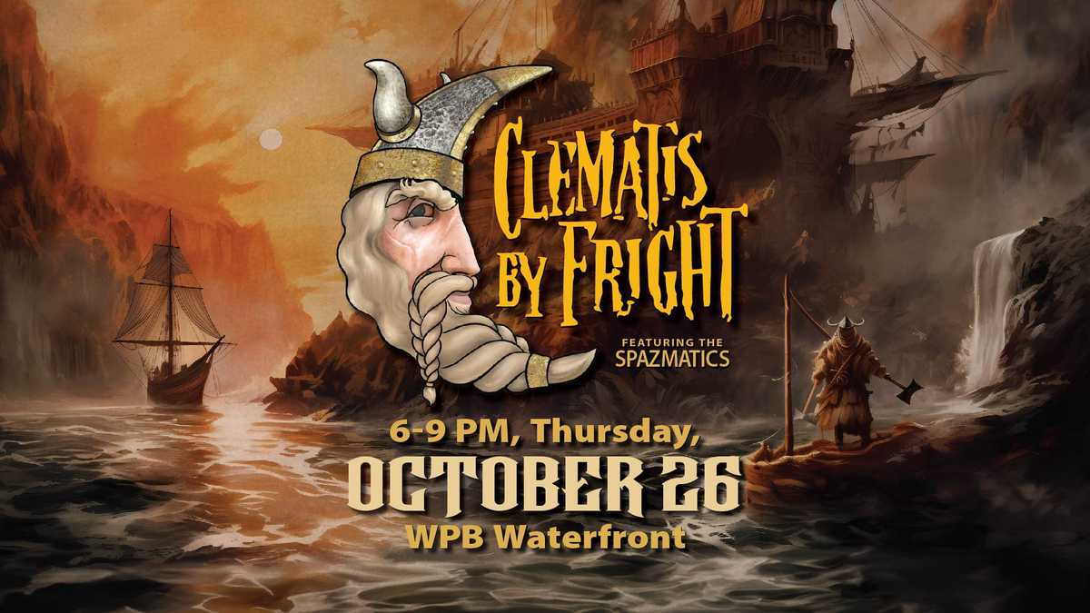 Clematis by 'Fright' invades West Palm Beach Waterfront