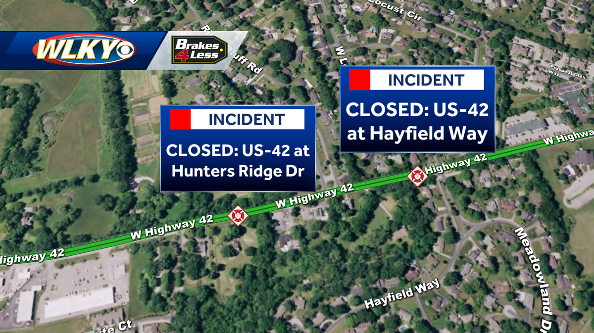 Part of US-42 closed in Oldham County after transformer explodes