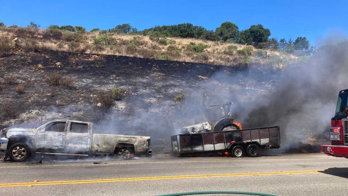 Forward progress stopped for car fire in Prunedale