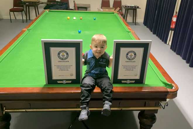 2-year-old boy sets world record for snooker trick shots