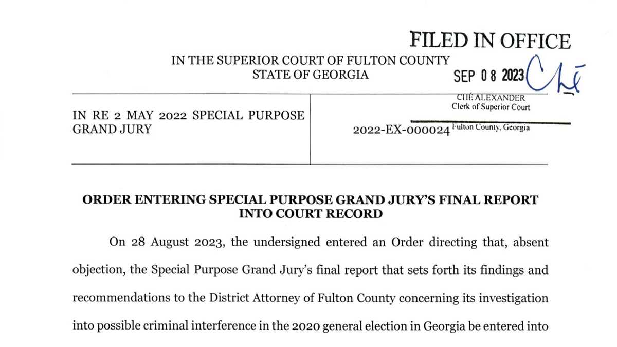 Georgia special grand jury report: Read