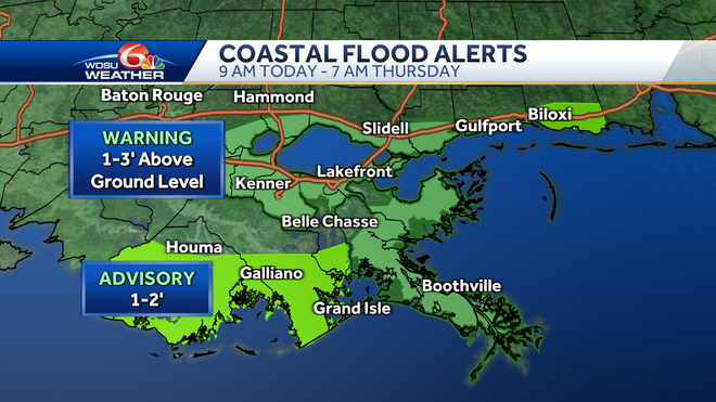 Coastal flood warning through Thursday