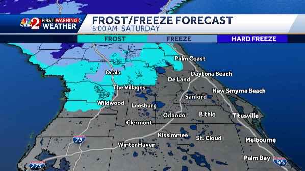 Cold front arrives in Central Florida, feels-like temps could drop into ...