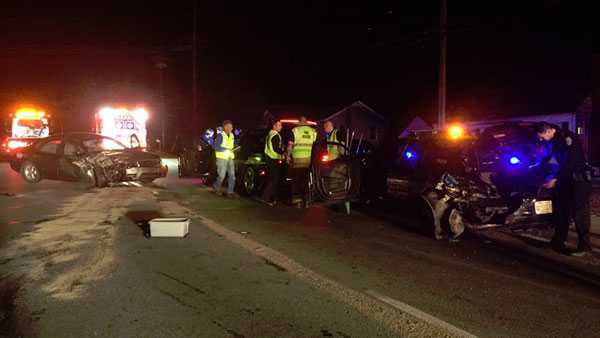 Cold Spring police cruiser struck while making stop; officer injured
