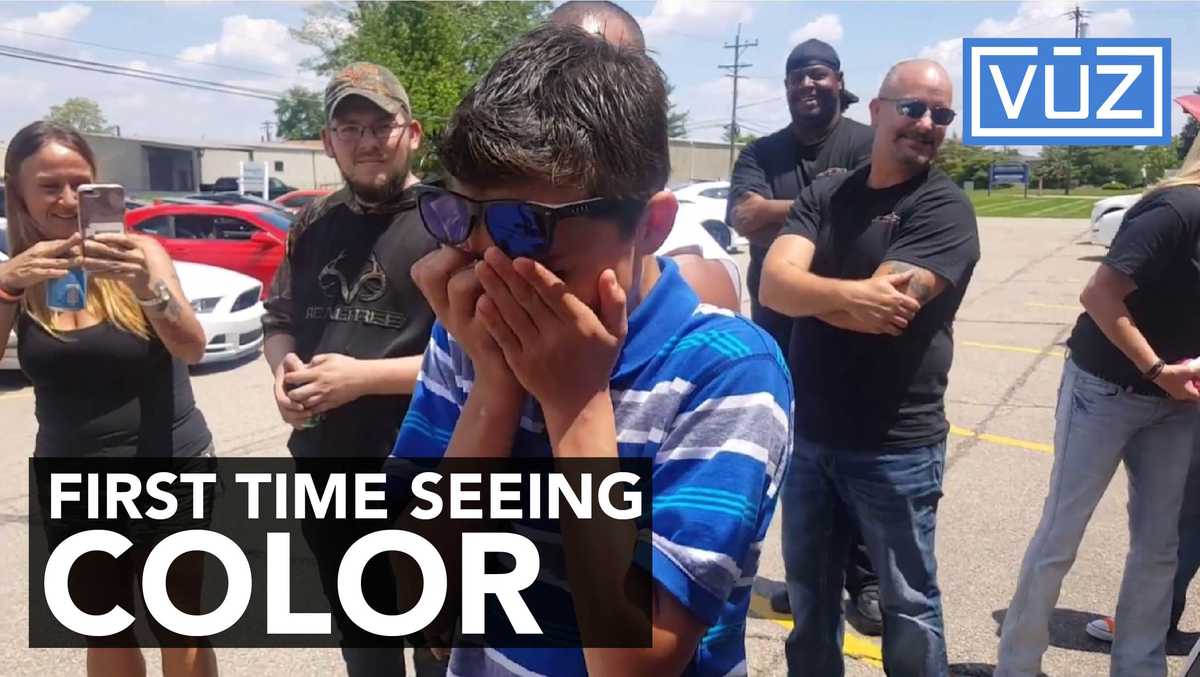 Emotional Moment: Boy's world filled with color for the first time