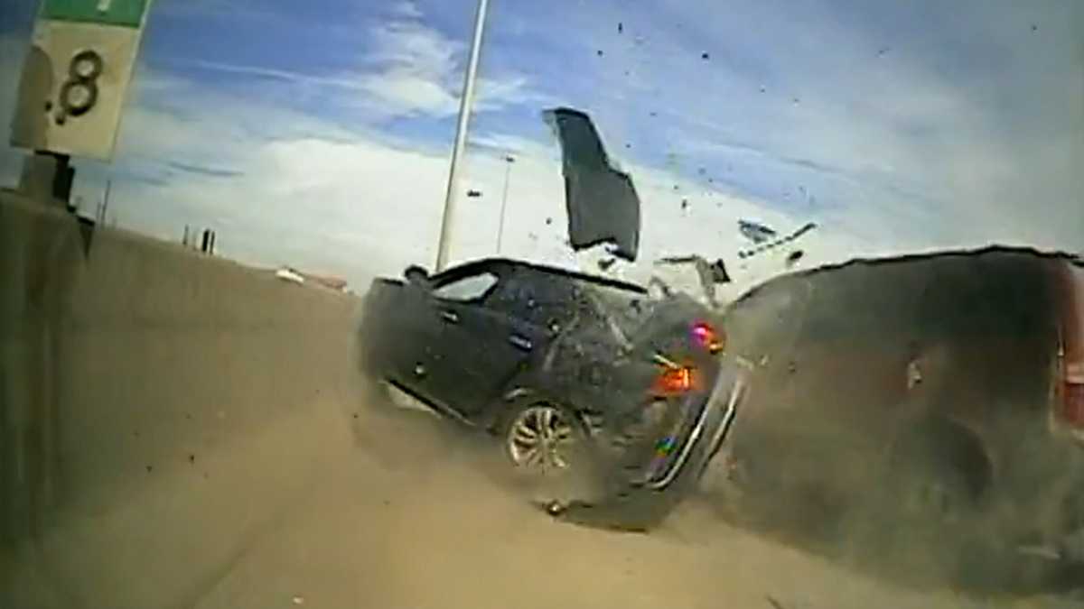Video shows dramatic crash captured on Colorado trooper's dashcam