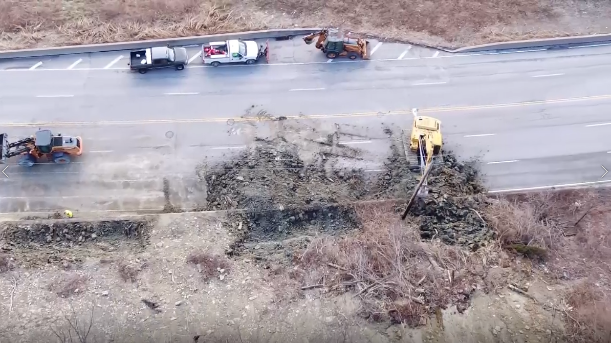 Permanent fix for persistent mudslides now underway on Columbia Parkway