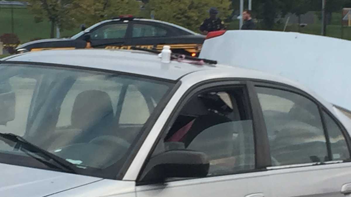 Photos: Police chase ends with crash, 2 in custody