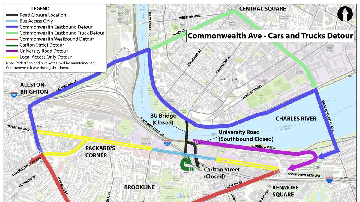 Comm. Ave Bridge project detour plans, maps
