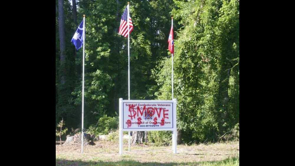 Confederate display vandalized in South Carolina