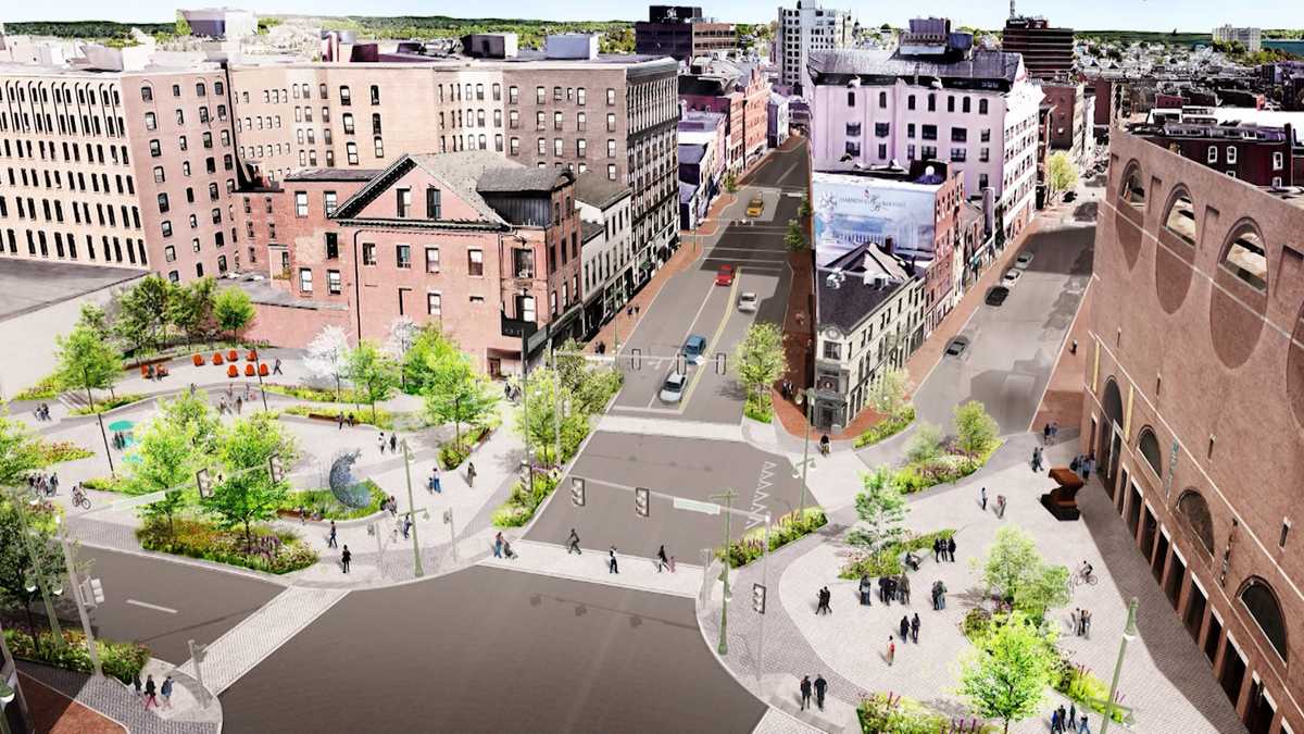 Work has resumed at Congress Square in Portland, delays continue