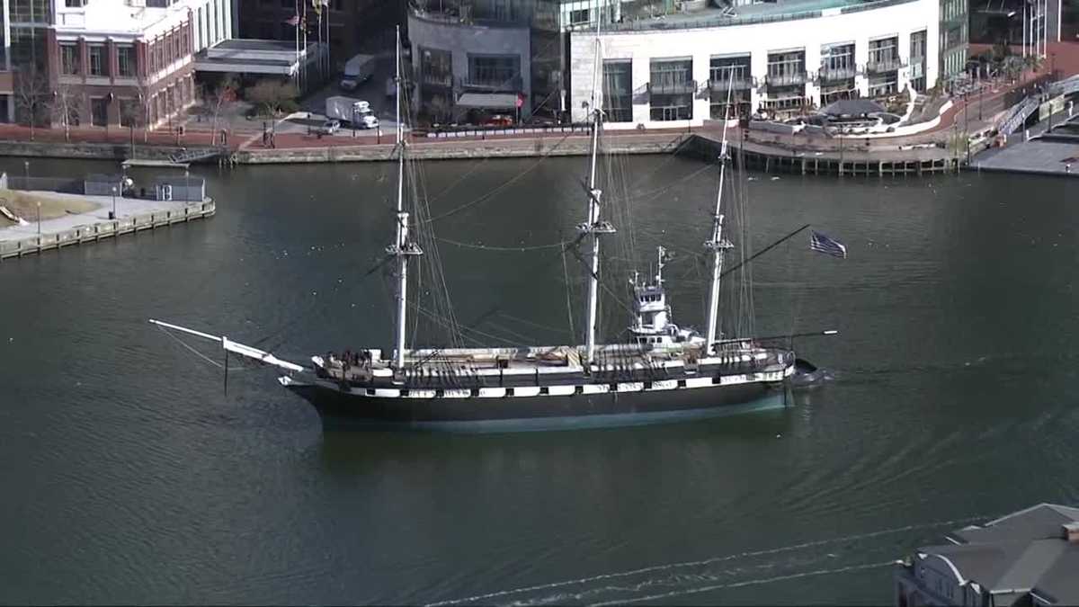 Restored USS Constellation back in Baltimore's Inner Harbor