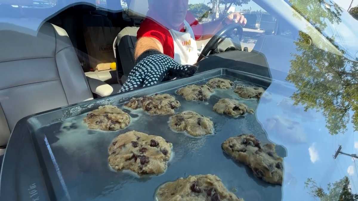 It's so hot in Massachusetts, you can cook cookies outside