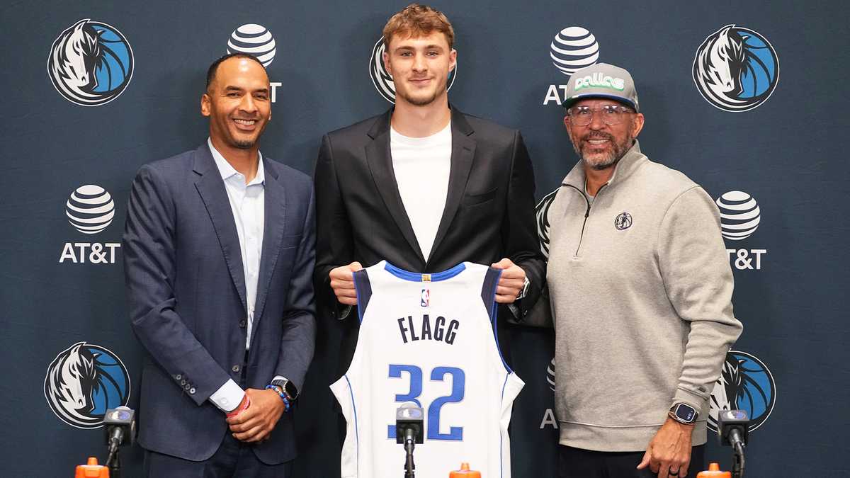 No. 1 draft pick Cooper Flagg introduced by Dallas Mavericks